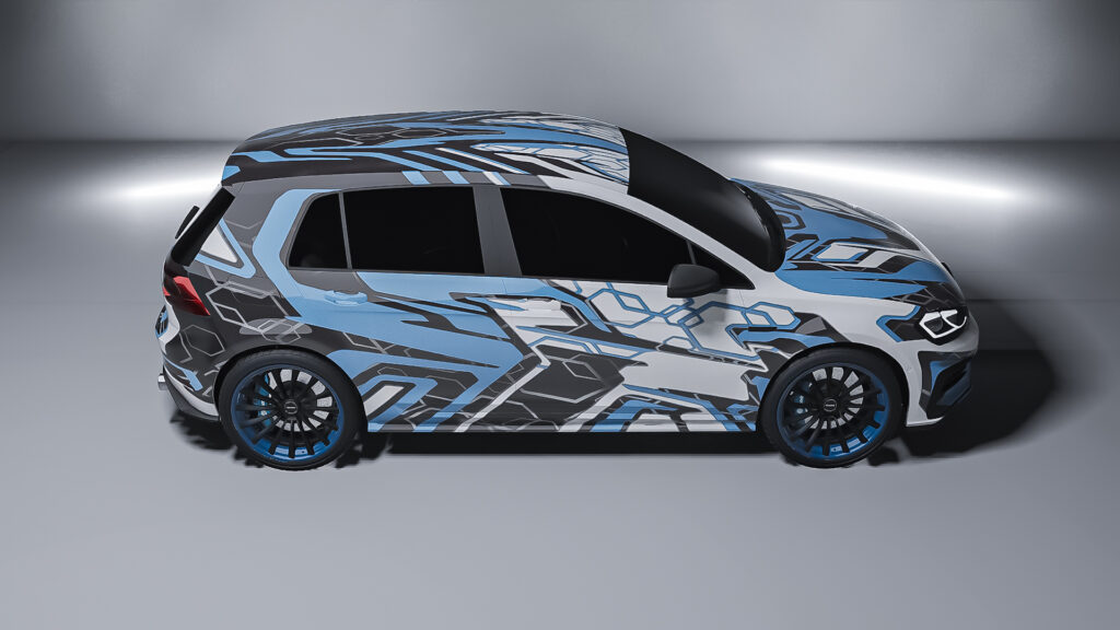 VW Golf GTI MK7 Blue 3D Cube | BuyTheWrap.com